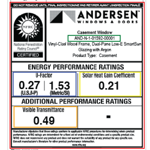 Reading the National Fenestration Rating Council® (NFRC) Label on ...