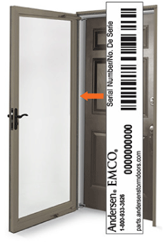 Locating the Serial Number on Your Storm Door